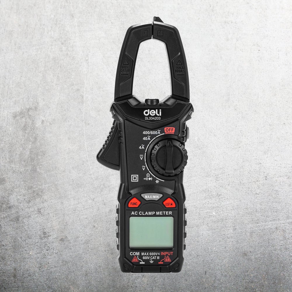 Токоизмерительные цифровые клещи DELI DL334203, раскрытие клещей 30 мм ...