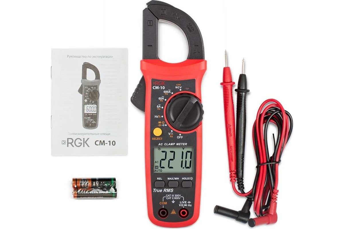 Токоизмерительные клещи c поверкой RGK CM-10 779678 - выгодная цена, отзывы, характеристики ...