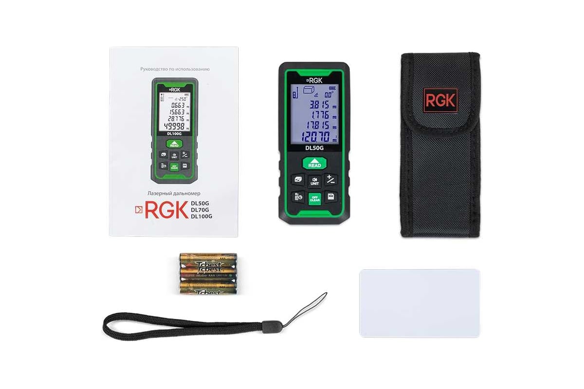 Лазерный дальномер с угломером RGK DL50G с поверкой 755726 - выгодная цена, отзывы ...