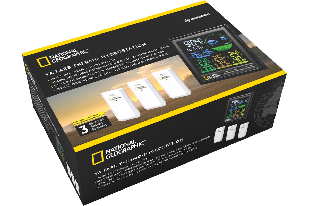 Метеостанция National Geographic Bresser цветная с 3 датчиками 9070700 ...