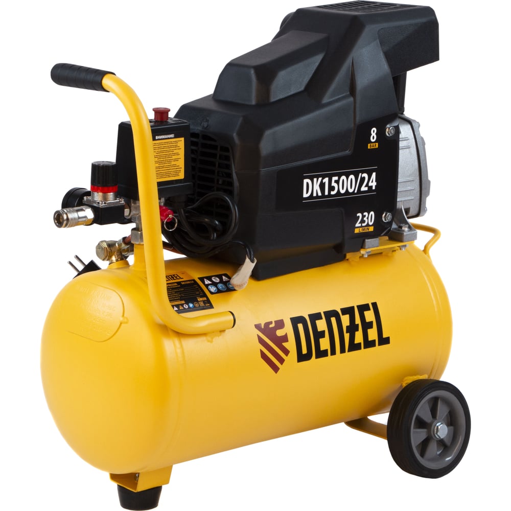 Воздушный компрессор DENZEL DK1500/24,Х-PRO 1,5 кВт, 230 л/мин, 24 л ...