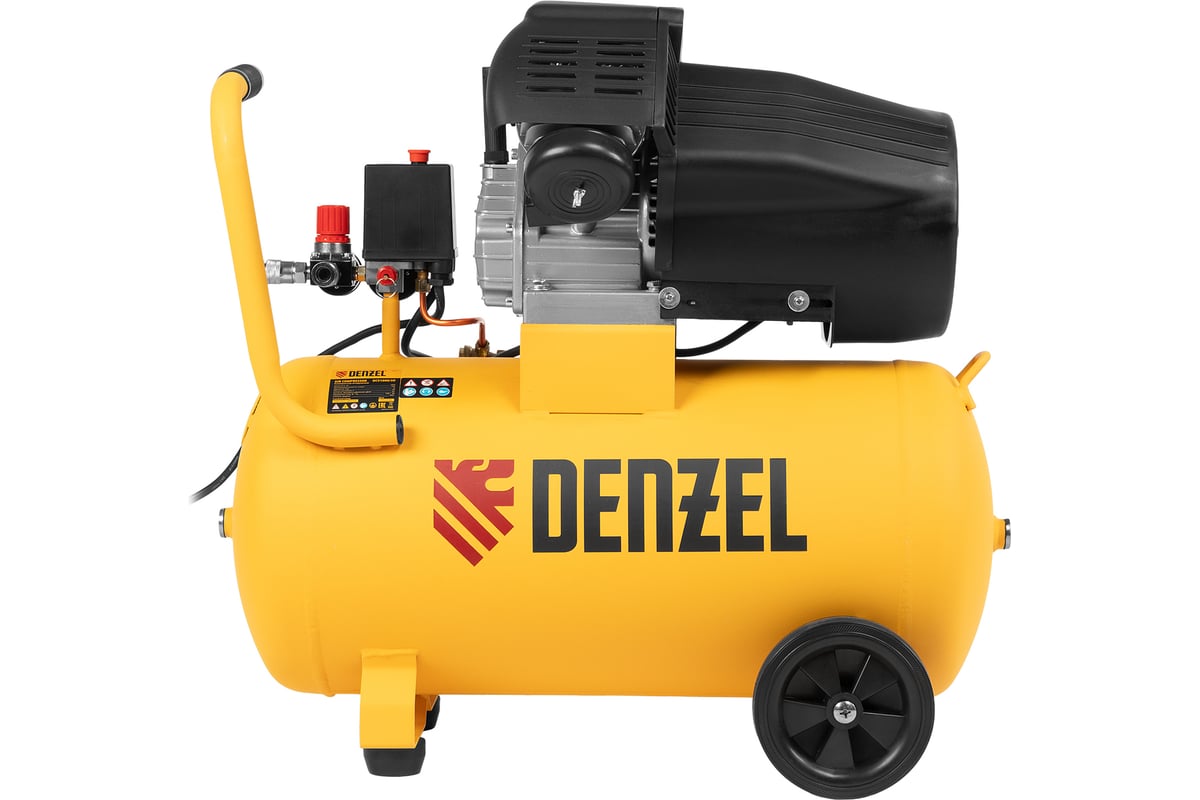 Воздушный компрессор Denzel прямой привод, dcv1800/50, 1,8 квт, 50 ...