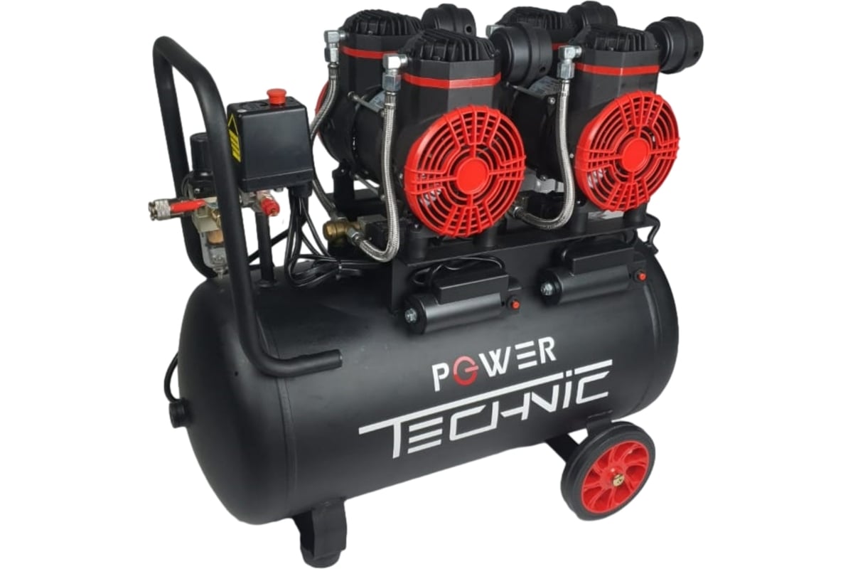 Поршневой малошумный безмасляный компрессор POWER TECHNIC с фильтром ...
