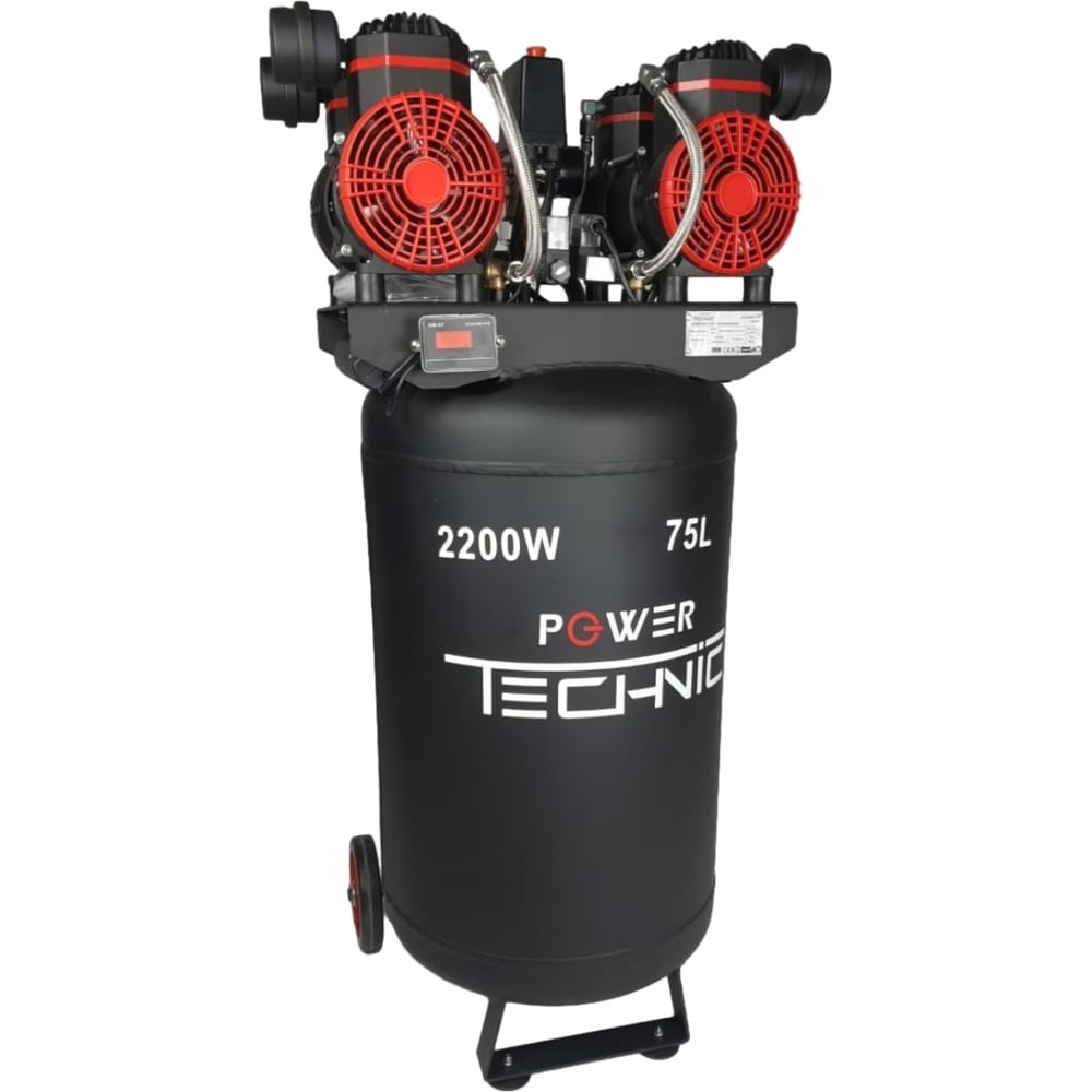 Поршневой малошумный безмасляный компрессор POWER TECHNIC с фильтром ...