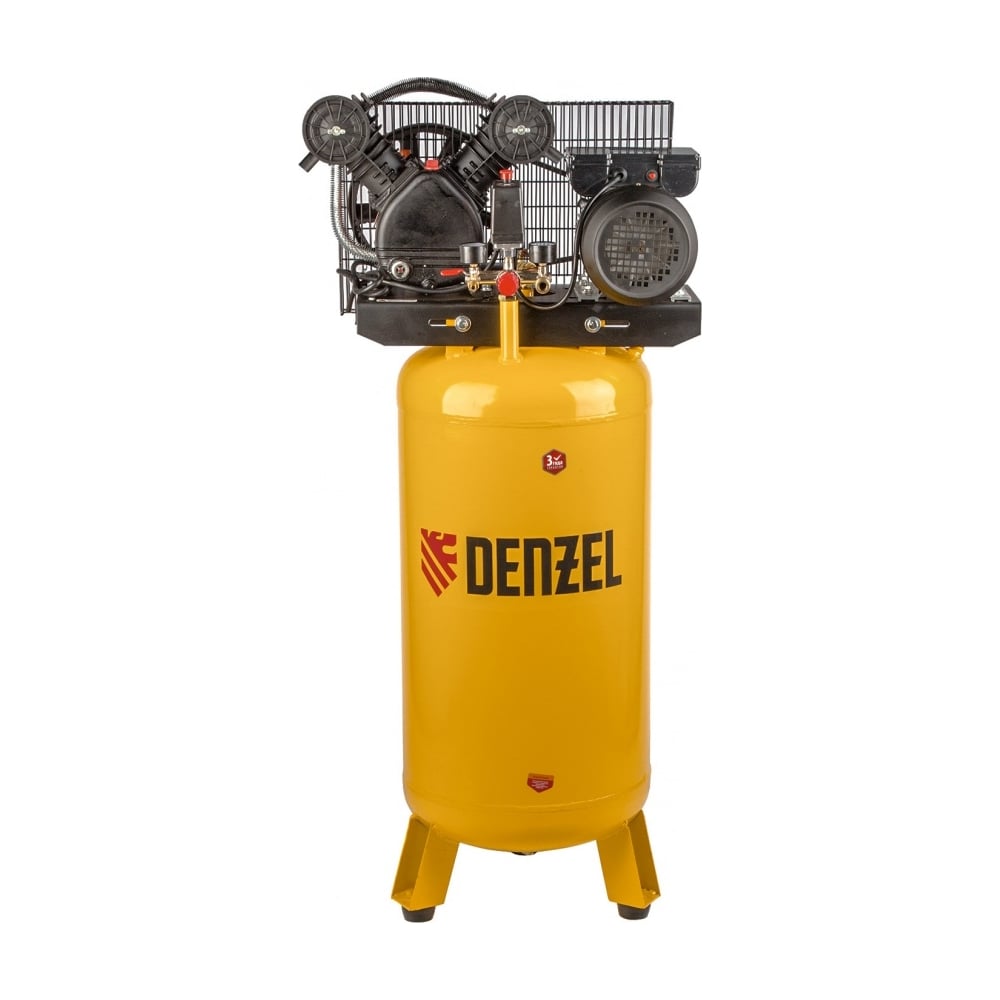 Компрессор Denzel DRV2200/100V ременной вертикальный ресивер, 10 бар ...