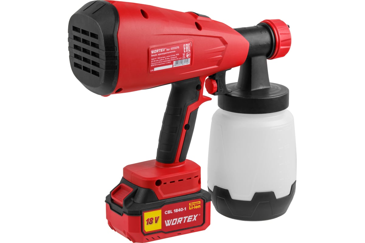 Аккумуляторный краскораспылитель WORTEX CPS 1810 ALL1 0333270 ...