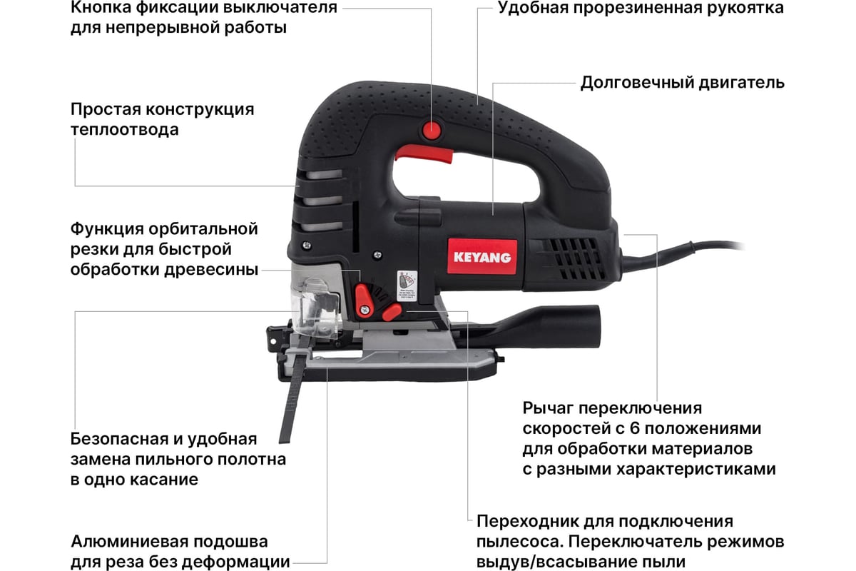 Электрический лобзик KEYANG JS135-750V - выгодная цена, отзывы, характеристики, фото - купить в ...