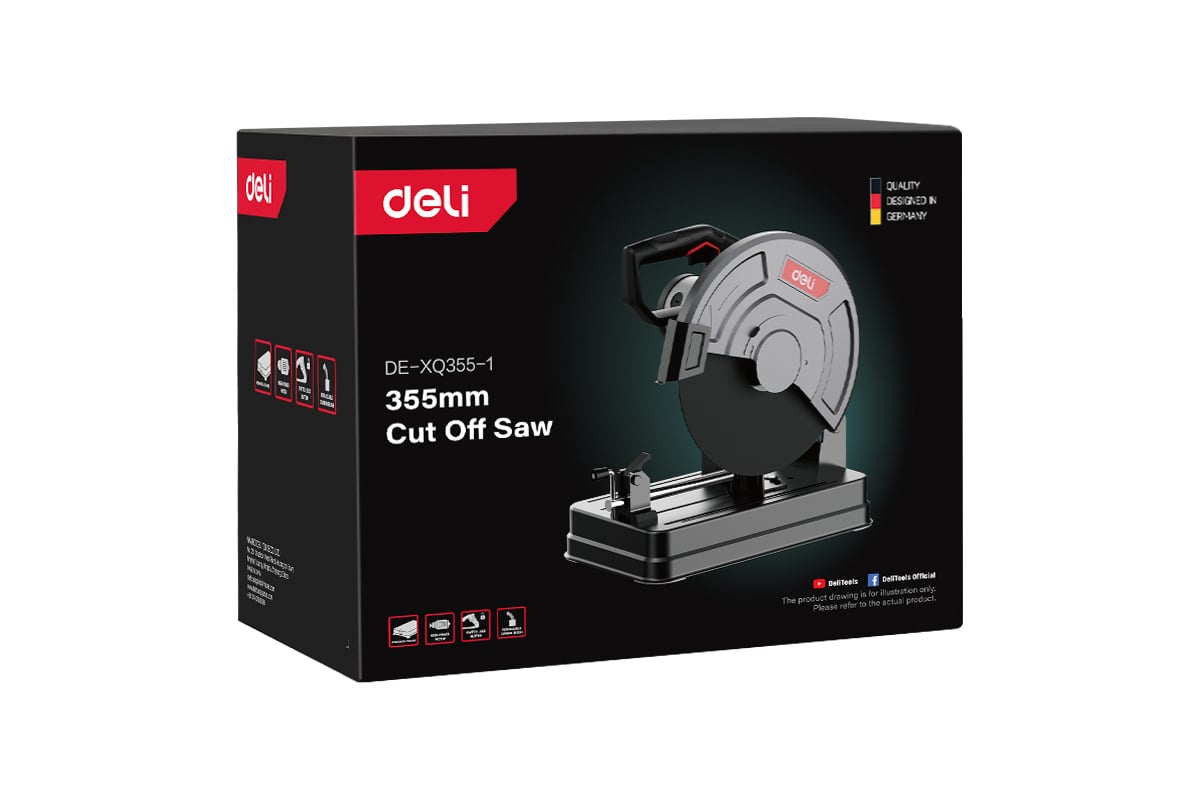 Профессиональная монтажная отрезная пила DELI DE-XQ355-1E 134567 ...