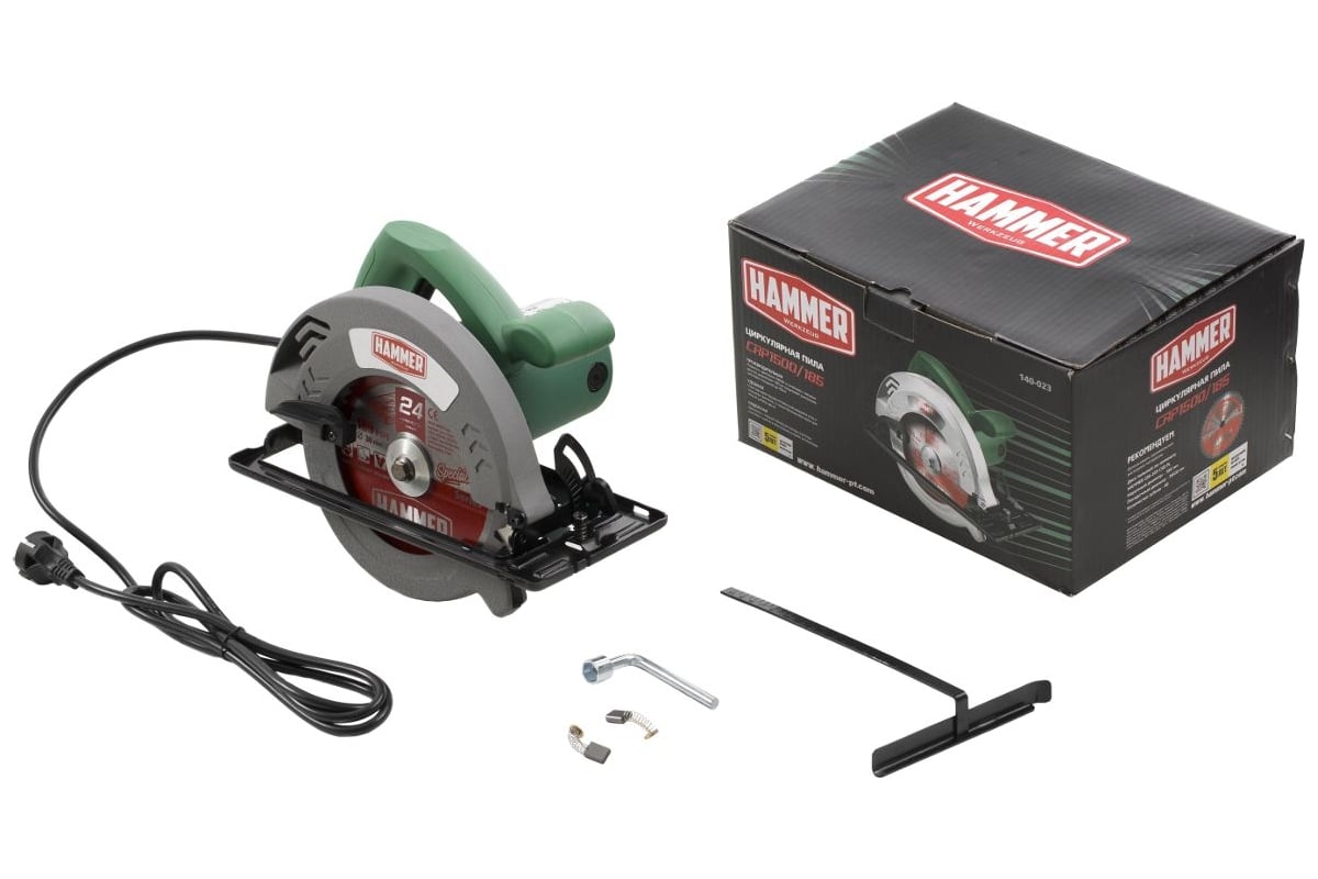 Циркулярная пила Hammer Flex CRP1500/185 1500 Вт, 5600 об/мин, 185x30 ...