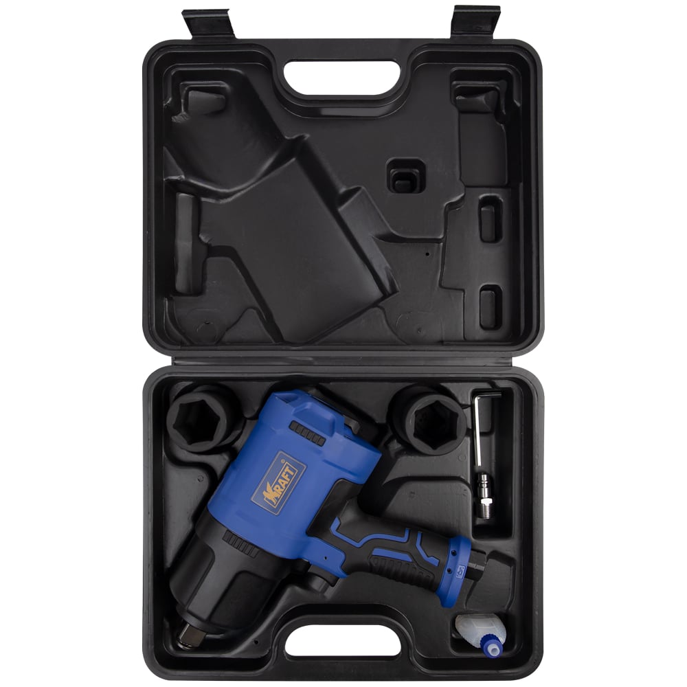 Пневматический ударный гайковерт KRAFT 3/4 2450 н.м., в кейсе с ...