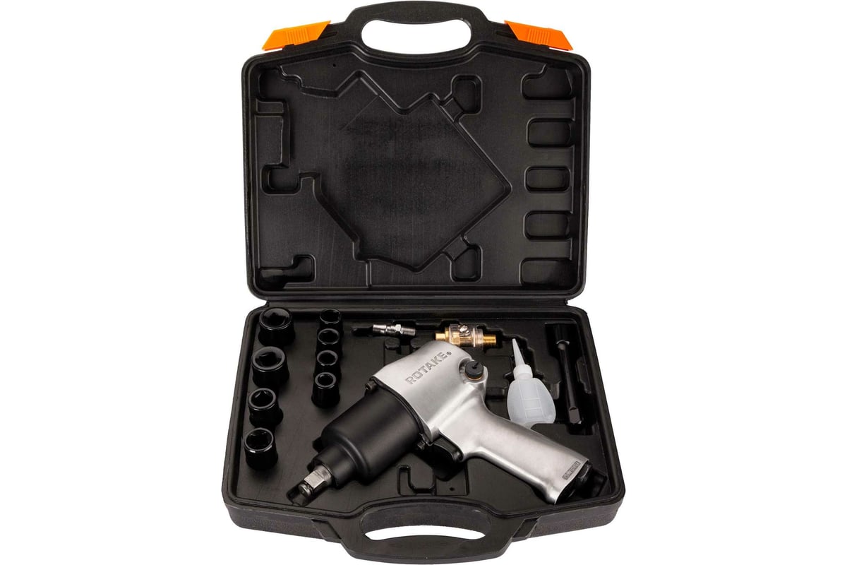 Пневматический ударный гайковерт Rotake 1/2, 700 Нм, с комплектом головок RT-5268K - выгодная ...