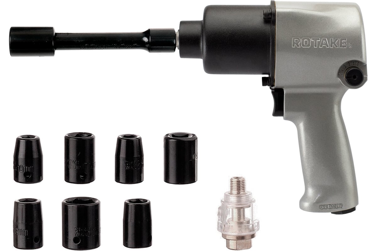 Пневматический ударный гайковерт Rotake 1/2, 700 Нм, с комплектом головок RT-5268K - выгодная ...