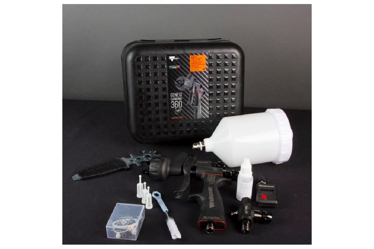 Краскопульт WALCOM Genesi с верхним бачком CARBONIO 360 HTE BASE 973014 ...