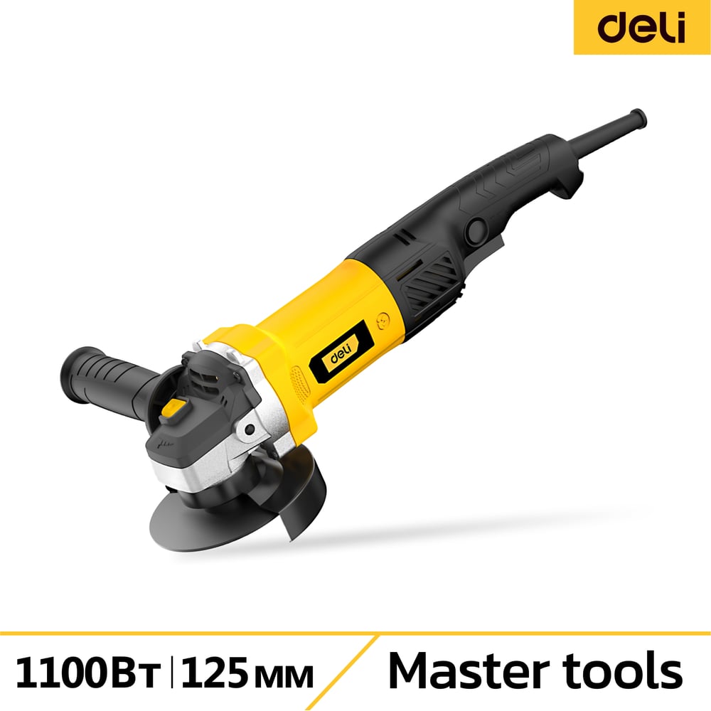 Угловая шлифмашина сетевая DELI 125мм DL-JM125-E3 (1100Вт, 11000об/мин, коробка) 172414 ...