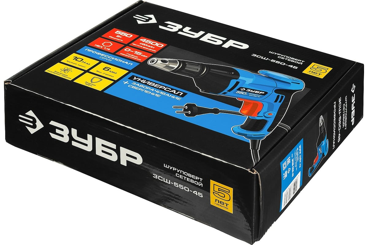 Сетевой шуруповерт ЗУБР Профессионал 550 Вт ЗСШ-550-45 - выгодная цена ...