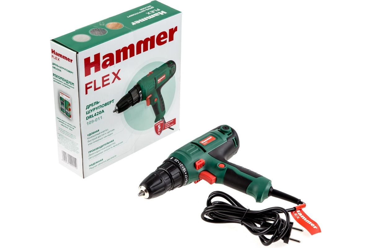 Дрель-шуруповерт HAMMER Flex DRL420А 522508 - выгодная цена, отзывы ...