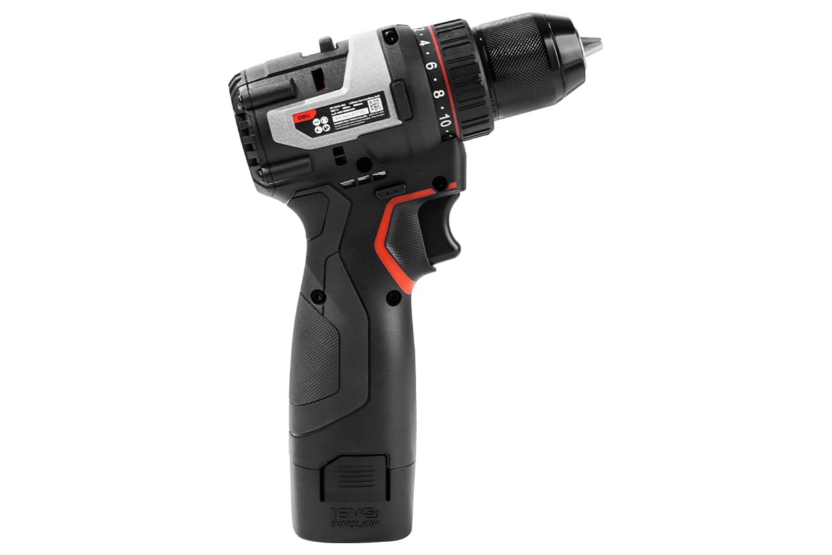 Дрель-шуруповерт аккумуляторная DELI DE-DZ16-1D2 (2 акб, 16В х 2Ач, ЗУ, 45Нм, сумка) 163688 ...