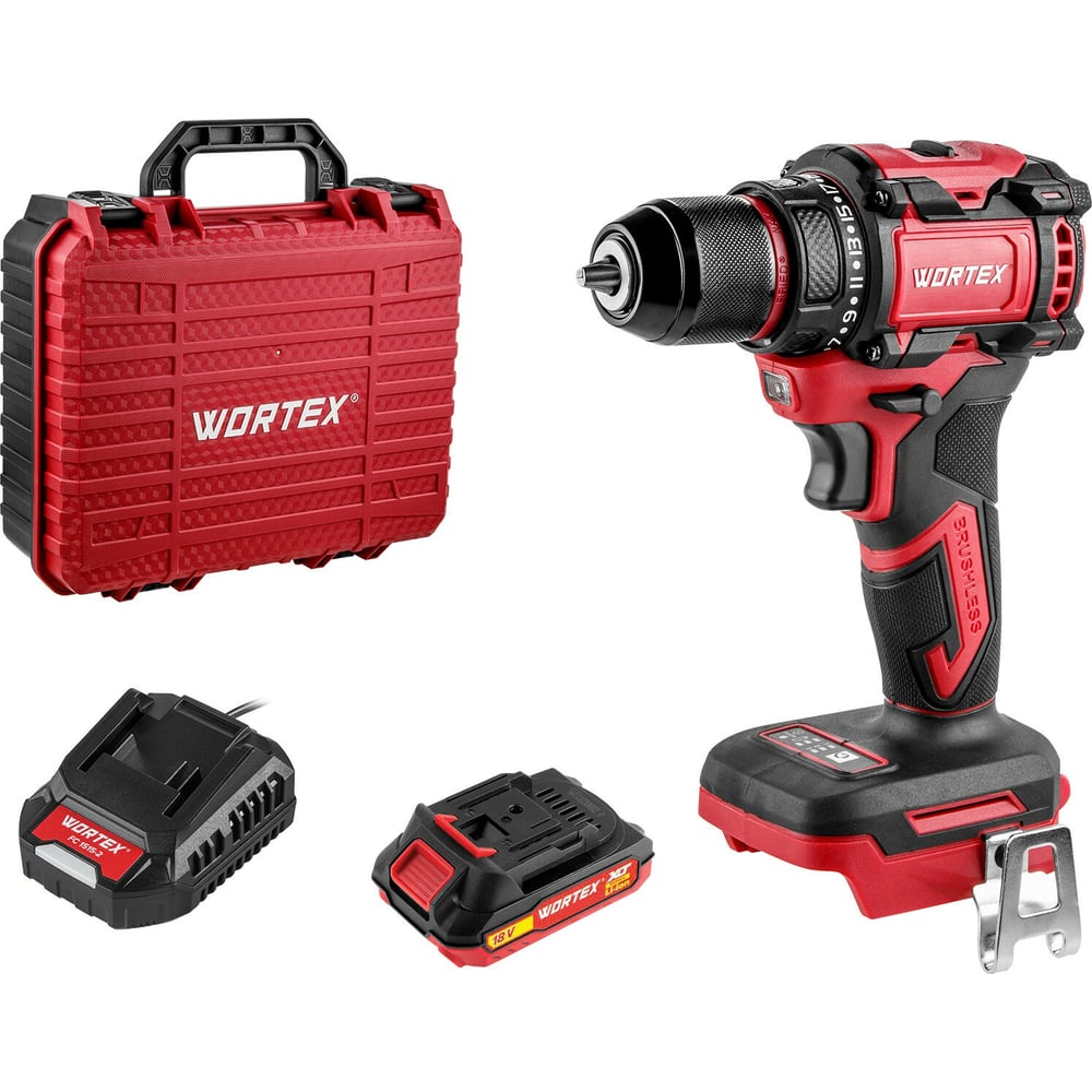 Аккумуляторная дрель-шуруповерт WORTEX BD 2025 DLi в чемодане, ALL1 XLT бесщеточная, 18 В, 50 Н ...