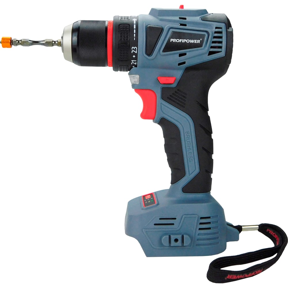 Аккумуляторный бесщеточный шуруповерт Profipower MKBL-18B без АКБ, 18В, 45Нм, 2 скорости, 0.8-10 ...