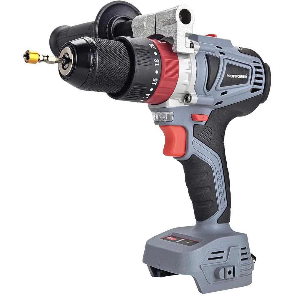 Аккумуляторная дрель бесщеточная ударная Profipower MKDHP-18V (без акб,18В,80Нм, 2 скорости ...