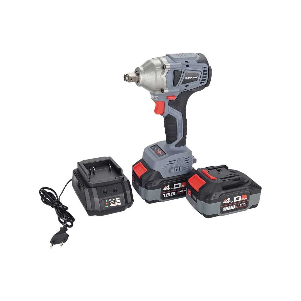 Аккумуляторный винтоверт беcщеточный импульсный Profipower MKDTD-18V (Li-ion-2шт, 4.0Ач, З/У ...