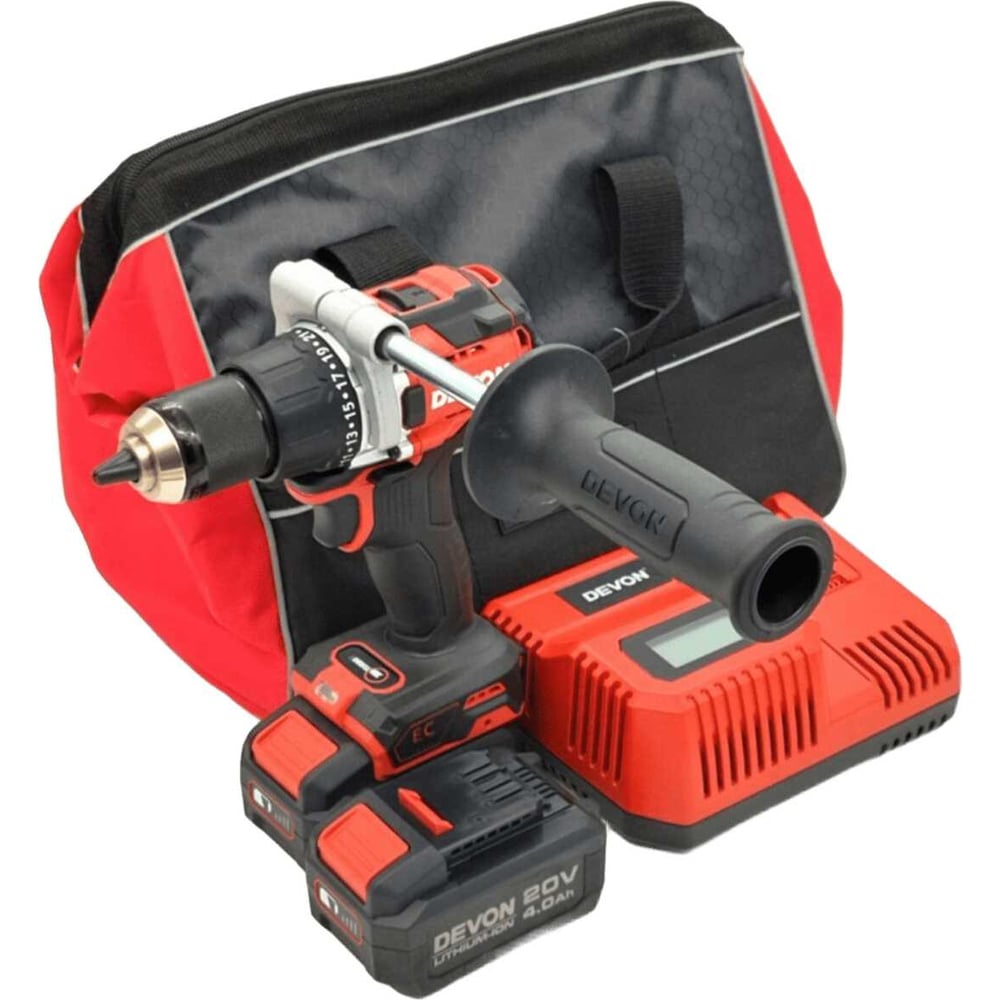 Аккумуляторный шуруповерт DEVON 2 АКБ 4 Ач, З/У, сумка 5201-Li-20-SET - выгодная цена, отзывы ...