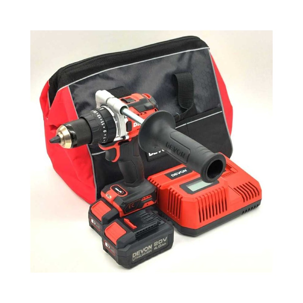 Аккумуляторный шуруповерт DEVON 2 АКБ 4 Ач, З/У, сумка, 5202-Li-20-SET - выгодная цена, отзывы ...
