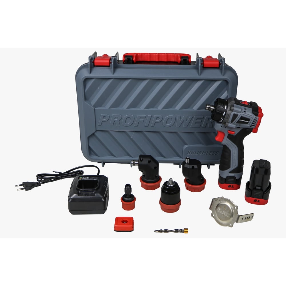 Аккумуляторный бесщеточный шуруповерт Profipower Комби BL-161C (16В, 40Нм, Li-ion 2шт, 2.0Ач, 2 ...