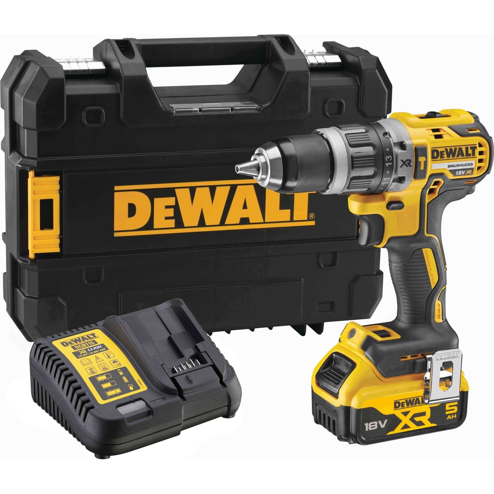 Дрель-шуруповерт Dewalt DCD796P1, 18 В, 2000 об/мин, 34000 уд/мин, с ...