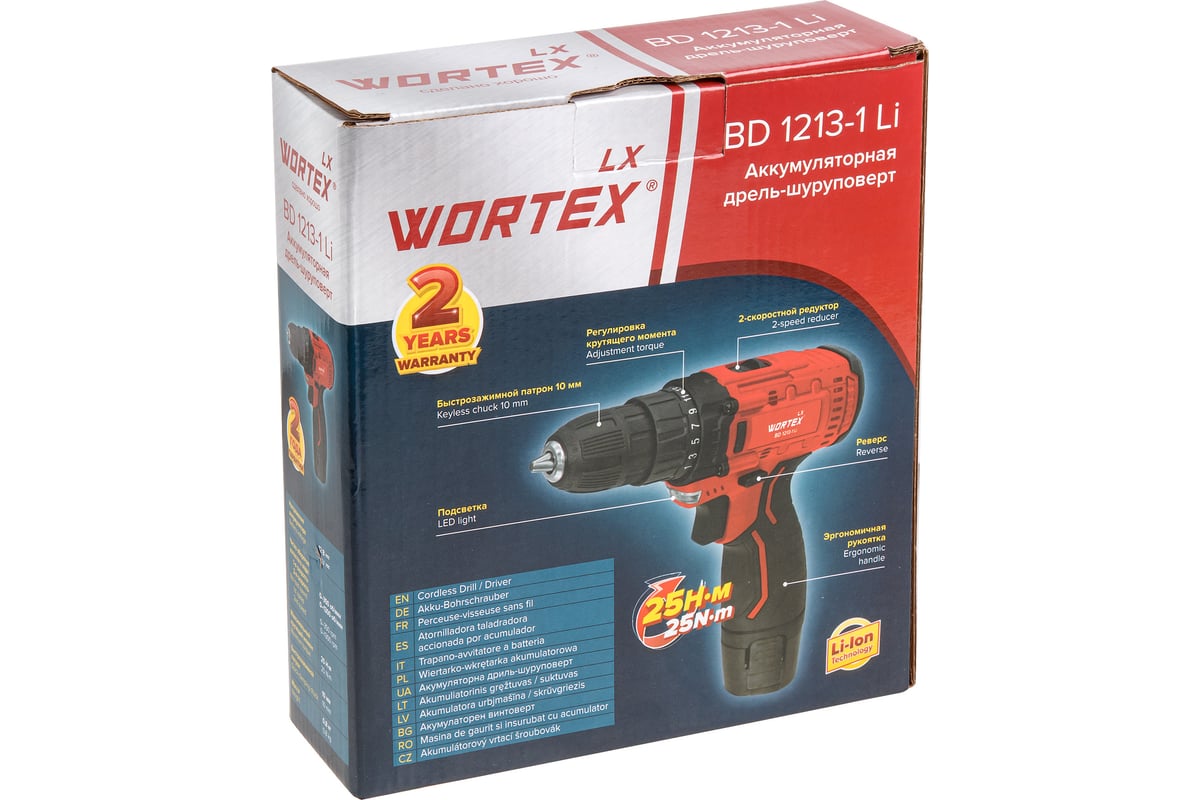 Аккумуляторная дрель-шуруповерт WORTEX LX BD 1213-1 Li 1329350 - выгодная цена, отзывы ...