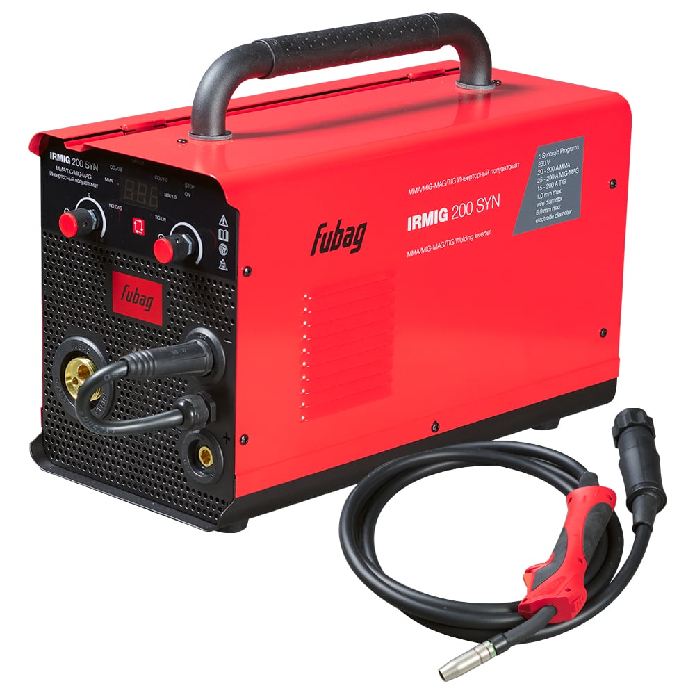 Сварочный инвертор полуавтомат FUBAG IRMIG 200 SYN с горелкой 250А 41384 - низкая цена ...