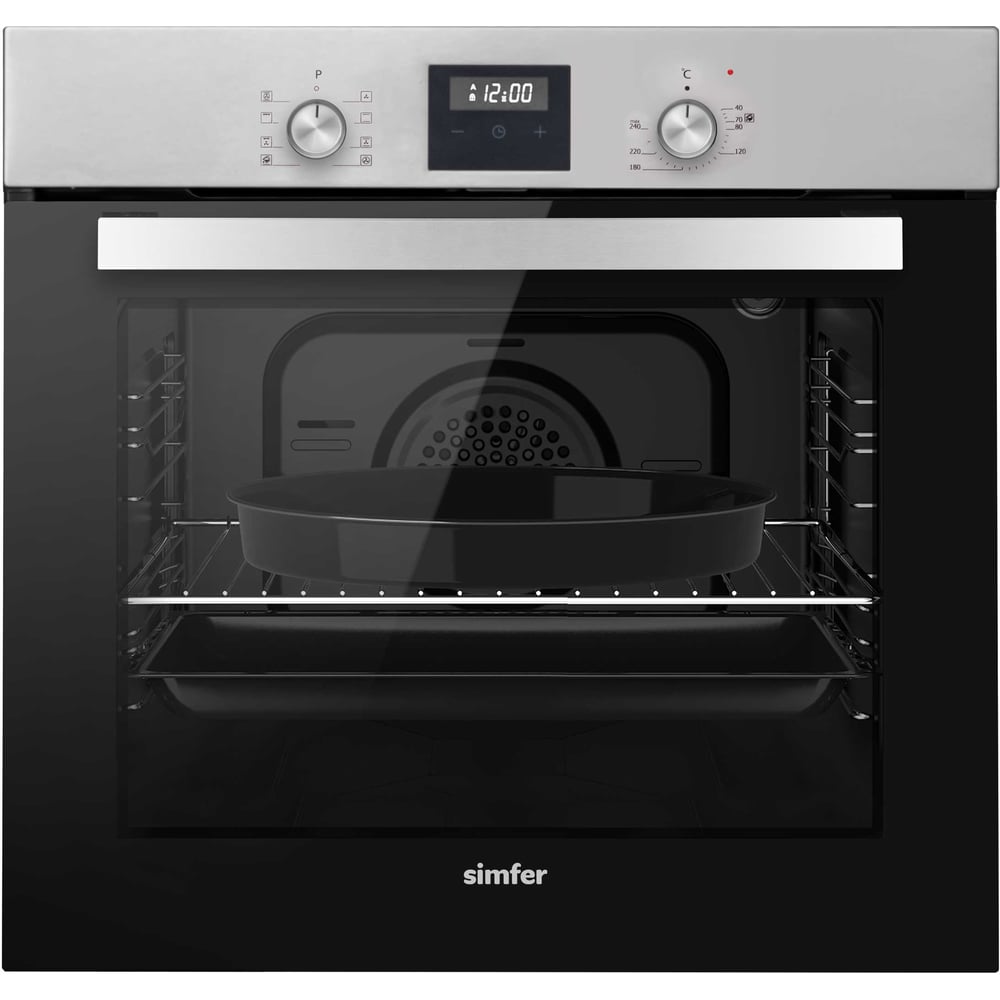 Электрический духовой шкаф SImfer 9 режимов работы, конвекция, гриль, таймер, серая B6EM59070 ...