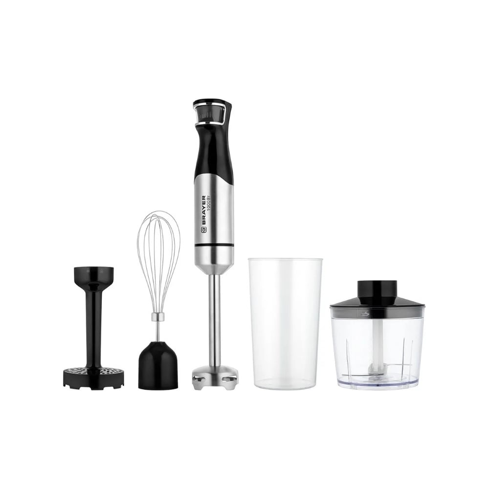 Погружной блендер BRAYER 1254BR 1000 Вт, стакан 700 мл, турбо режим, плавная регулировка ...