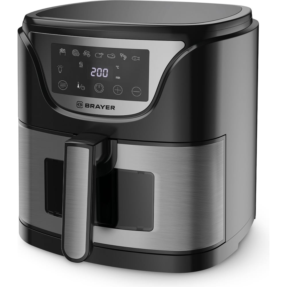 Аэрогриль BRAYER 2037BR 1500 Вт, 5 л, t. 200 С, съемная решетка, таймер, LCD-дисплей, 7 программ ...