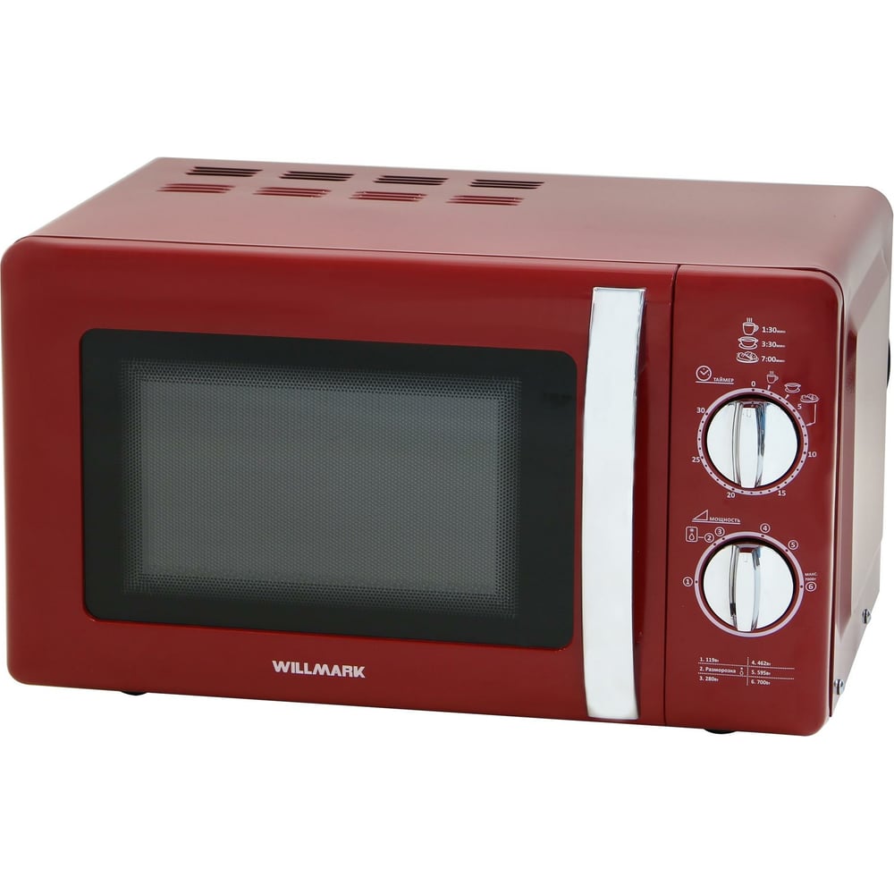 Микроволновая печь Willmark WMO-203MHR 20 л 700 Вт механический ПУ ручка для открывания двери ...
