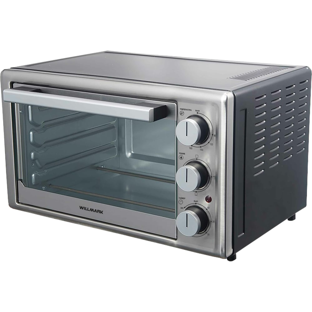 Электрическая духовка Willmark WO-367SSB 30 л, 1500 Вт, противень, таймер, нерж.сталь-серый ...