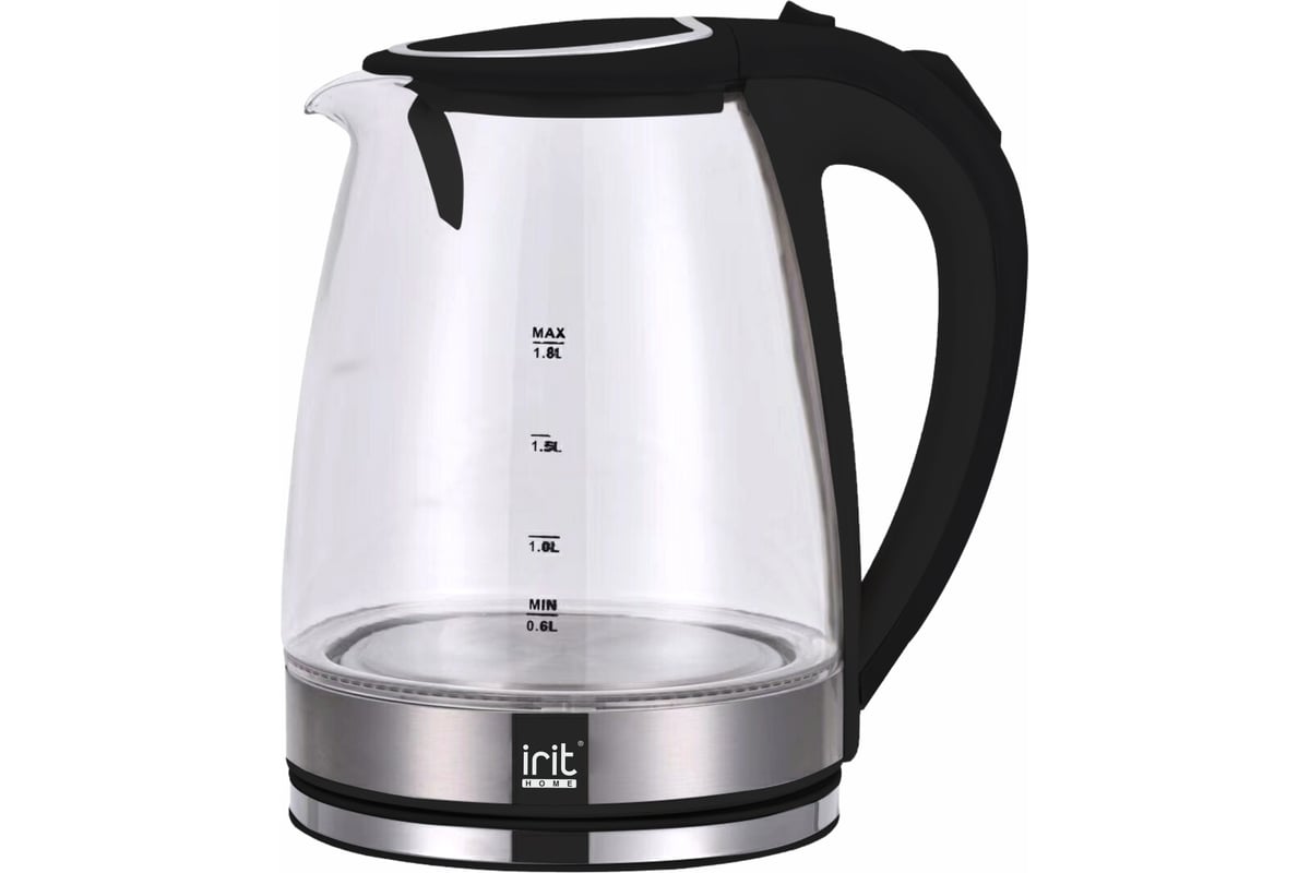 Стеклянный электрический чайник IRIT черный IR-1235 - выгодная цена, отзывы, характеристики ...