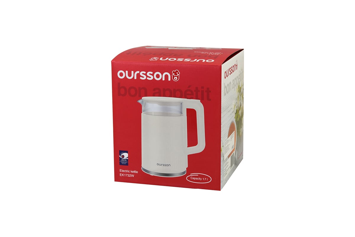 Электрический чайник OURSSON EK1732W/IV Слоновая кость - выгодная цена, отзывы, характеристики ...
