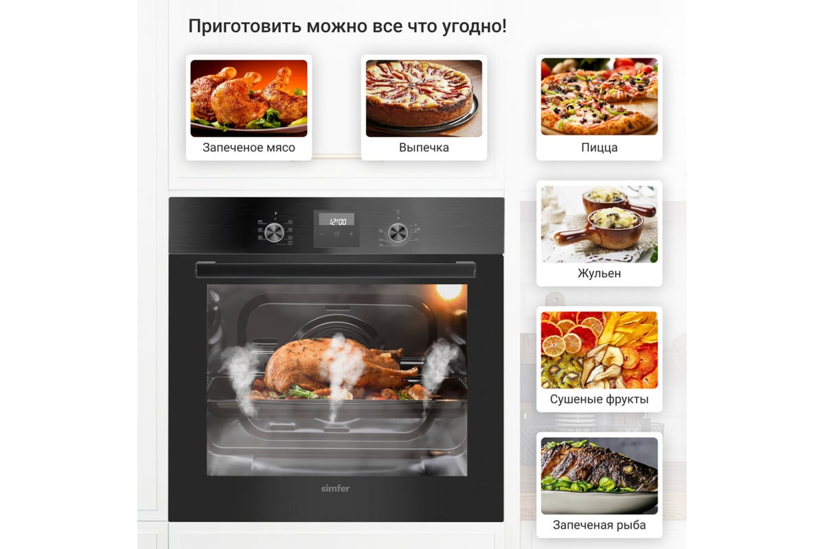 Электрический духовой шкаф SImfer 7 режимов работы, конвекция, гриль B6EB56070 - выгодная цена ...