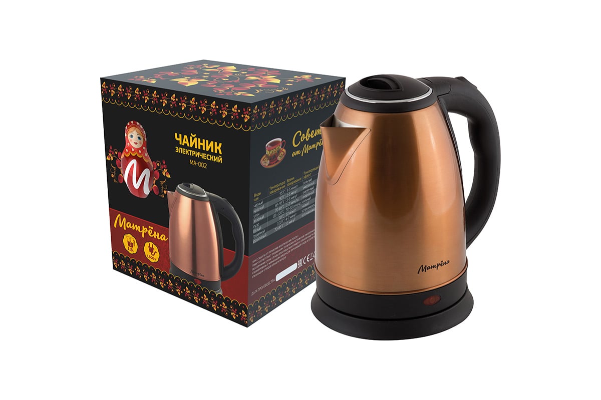 Электрический чайник Матрёна MA-002 1.8 л, стальной, медный 006747 ...
