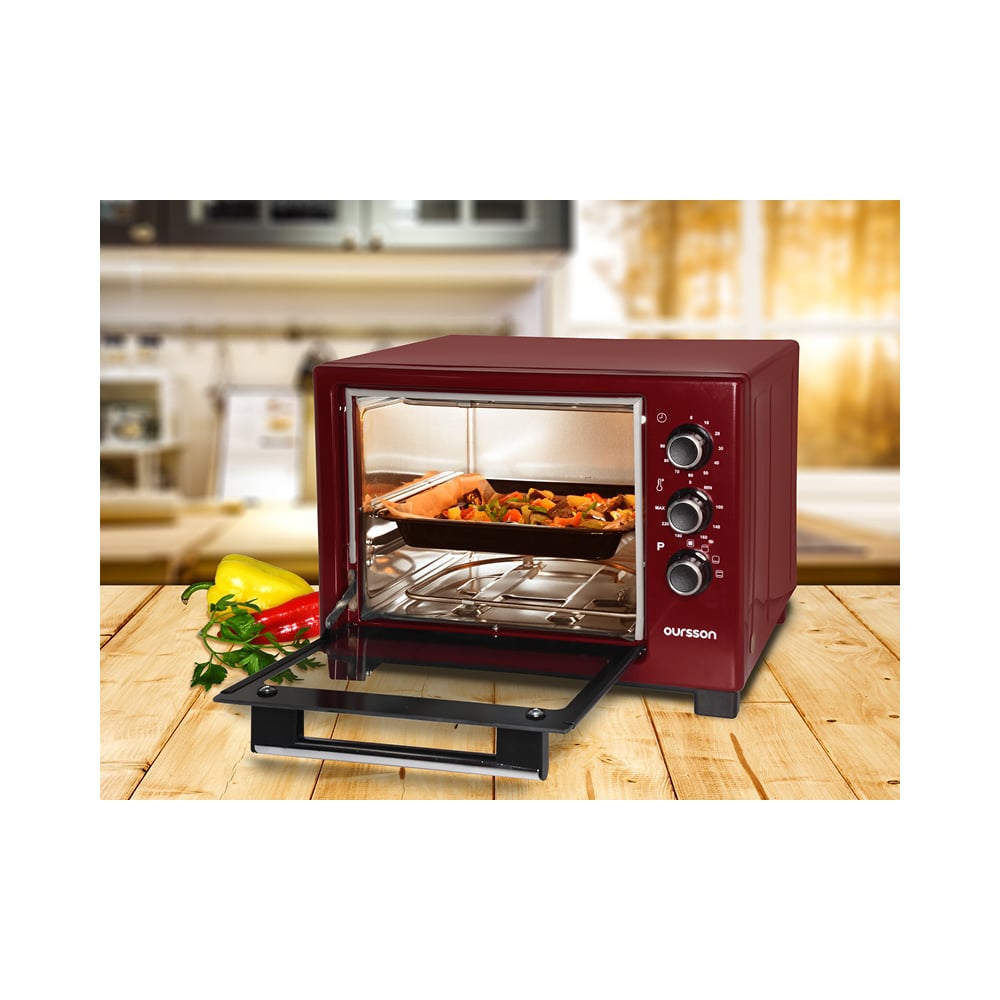 Мини-духовка OURSSON Темная вишня MO2005/DC - выгодная цена, отзывы, характеристики, фото ...