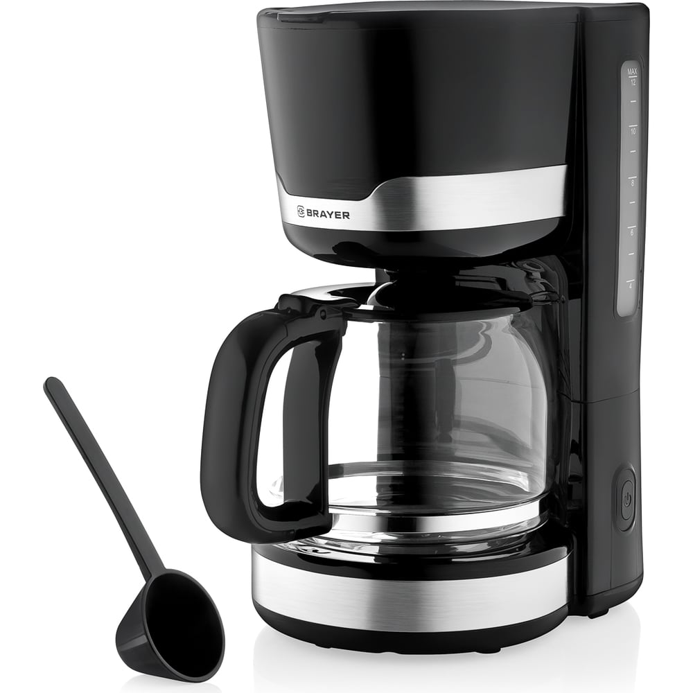 Капельная кофеварка BRAYER 1000 Вт, 1.5 л, съемный фильтр, поддержание ...