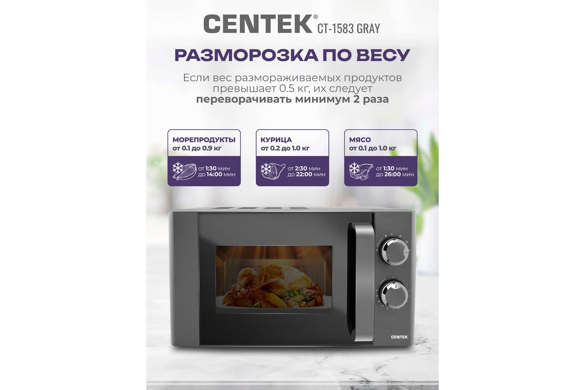 Микроволновая печь Centek CT-1583 Gray - выгодная цена, отзывы ...