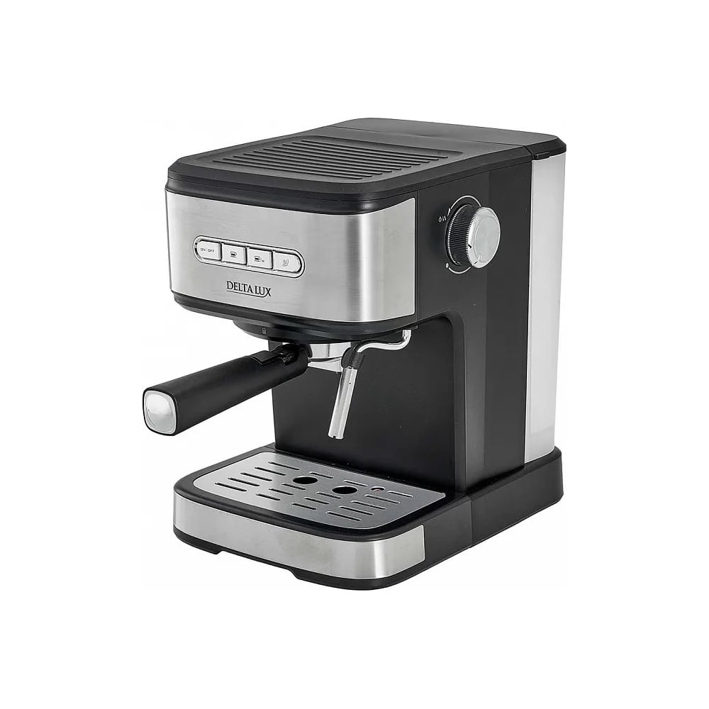 Кофеварка Delta LUX DE-2003 рожковая, черный, 850 Вт, объем 1,5 л, 15 ...
