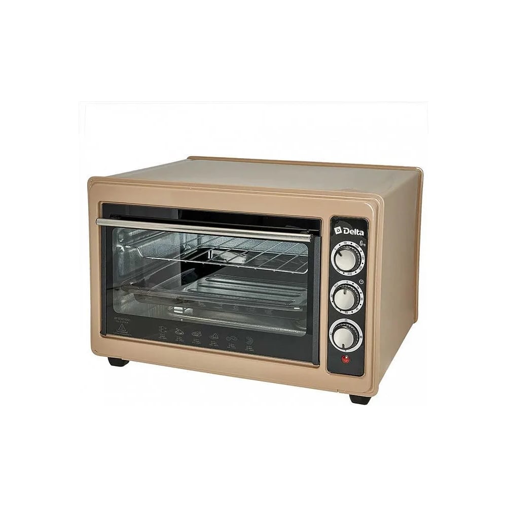 Электрическая духовка с термостатом Delta D-0123 бежевая, 1300 Вт, 37 л ...