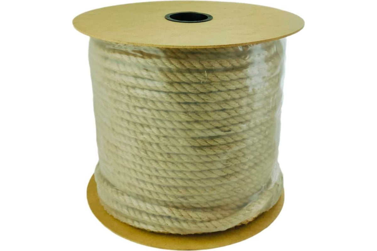 Крученая джутовая веревка Rusconnect 12 мм, 120 м, на ролике 158901 ...