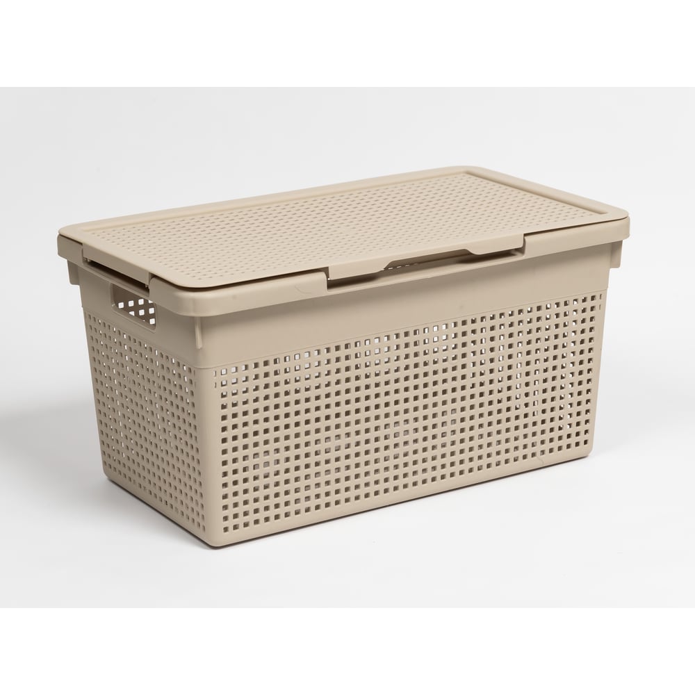 Корзина Violet Лофт узкая с крышкой 21 л латте 562120 - выгодная цена ...