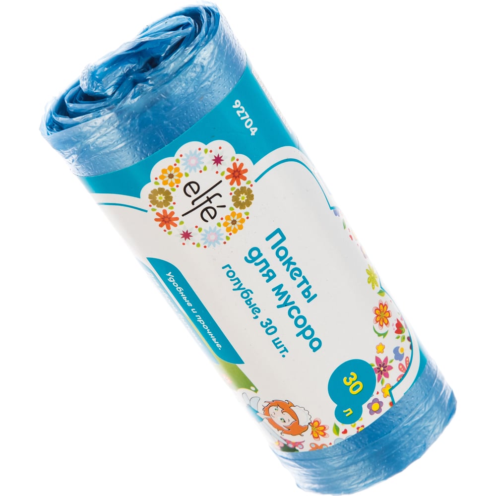 Пакеты для мусора 30 л 30 шт. голубые Elfe 92704 - выгодная цена ...