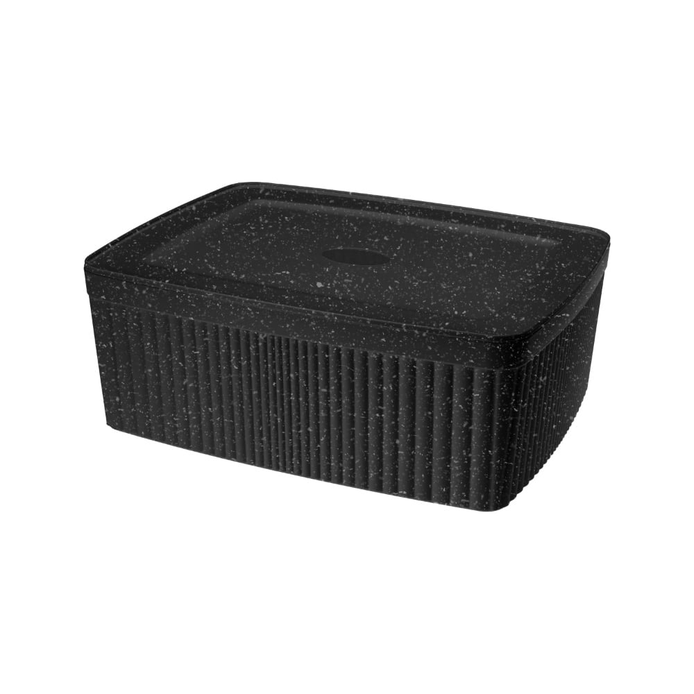 Лоток с крышкой Econova VELVET 150x115x70 мм, 0.9 л, черный гранит ...