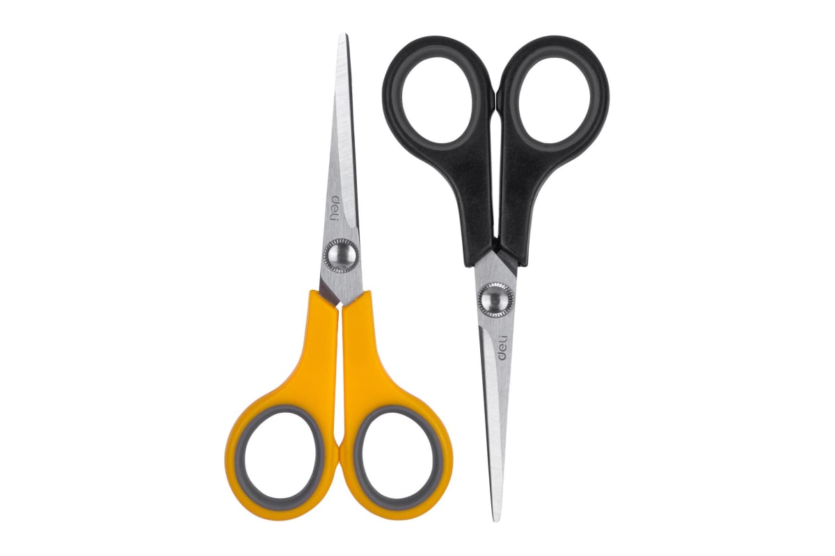 Ножницы DELI E6005 Soft-touch офисные 140 мм сталь ассорти блистер ...